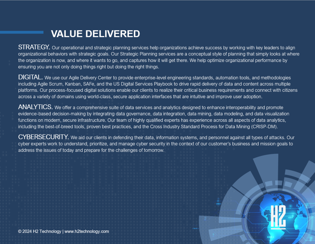 H2 Technology Group JV Capabilities Statement